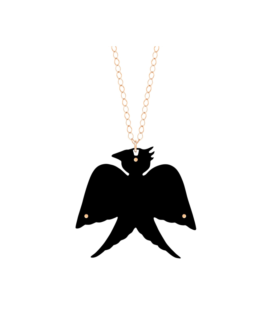 Collier Ginette NY Georgia or rose onyx noir