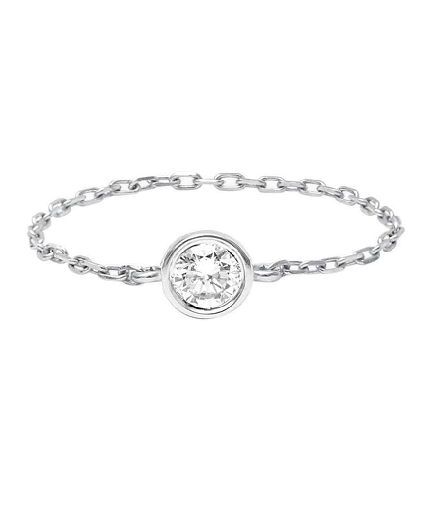 Bague chaîne Djula Magic Touch or blanc diamant