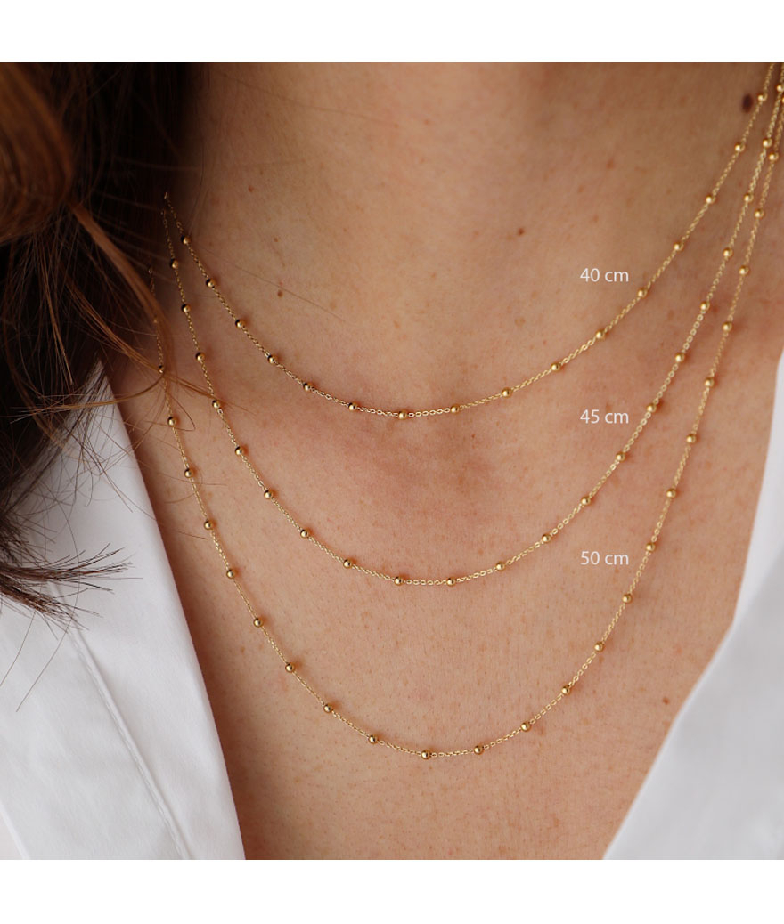 Collier Charlet Massilia or jaune 40 cm