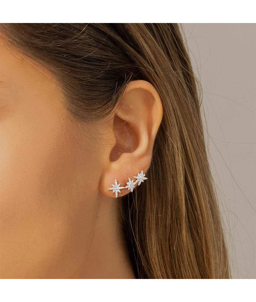 APM Monaco Boucles d'Oreilles Météorites Asymétriques Argent