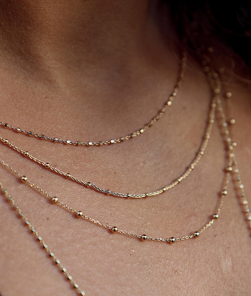 Collier Charlet Massilia multi-chaînes or jaune